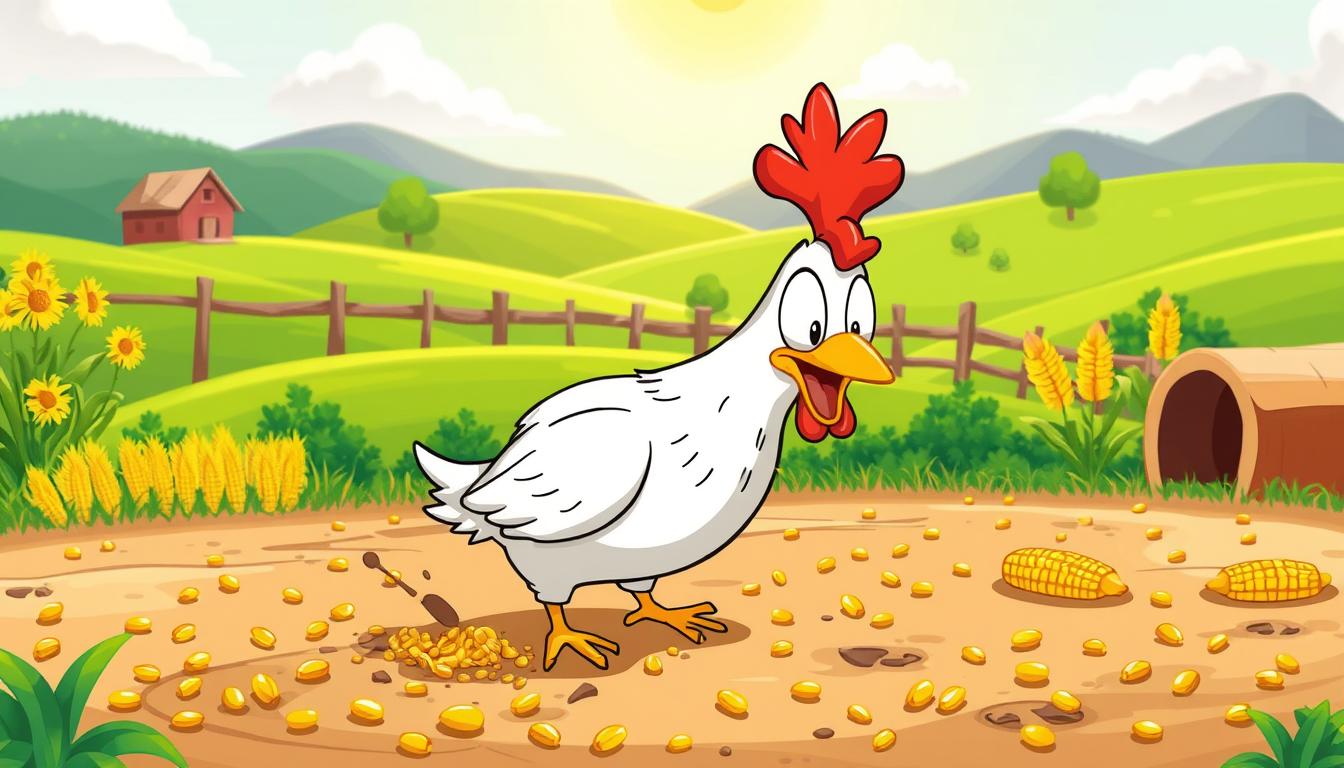 Redewendung: Auch ein blindes Huhn findet Korn